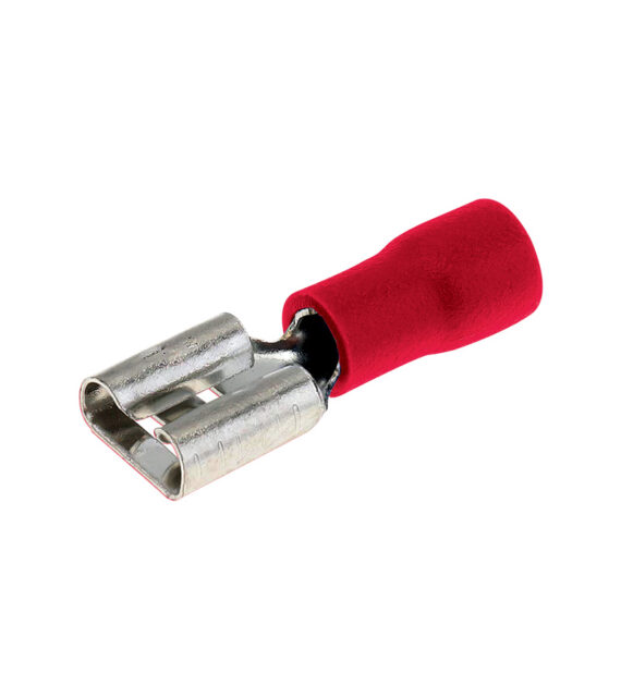 Insulated female faston terminals - 6.3x0.8mm red - sas