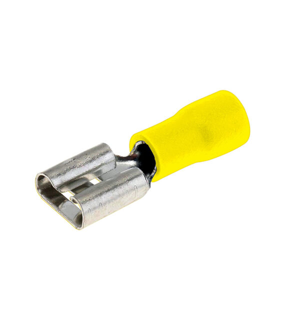 Insulated female faston terminals - 6.3x0.8mm yellow - sas