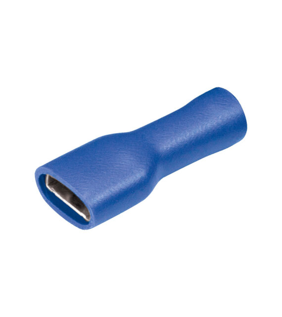 Fully insulated female faston terminals - 4.8x0.8mm blue - sas