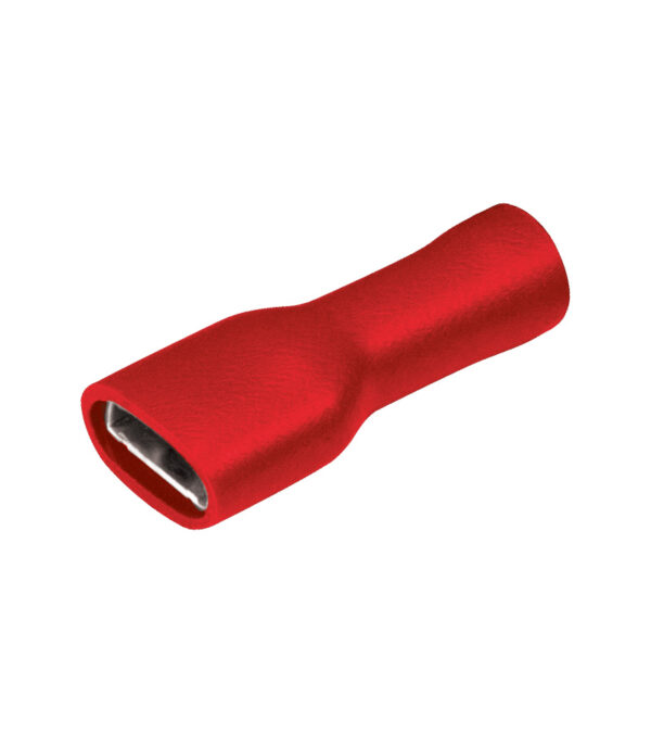 Fully insulated female faston terminals - 4.8x0.8mm red - sas