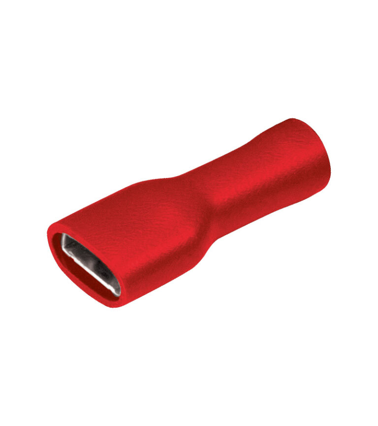 Fully insulated female faston terminals - 2.8x0.8mm red - sas
