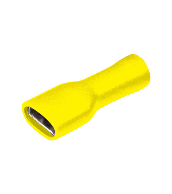 Fully insulated female faston terminals - 6.3x0.8mm yellow - sas