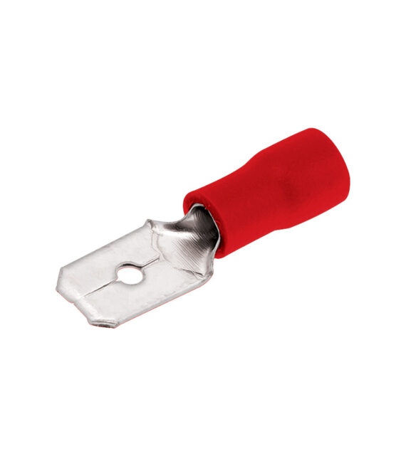Insulated male faston terminals - 2.8x0.5mm red - sas