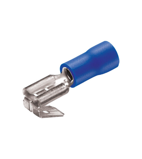 Fully insulated male/female faston terminals - 6.3x0.8mm blue - sas