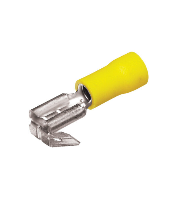 Fully insulated male/female faston terminals - 6.3x0.8mm yellow - sas
