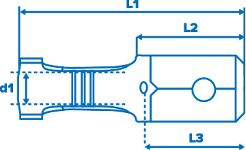 Open barrel male faston terminals - 2.5x1.0mm - sas