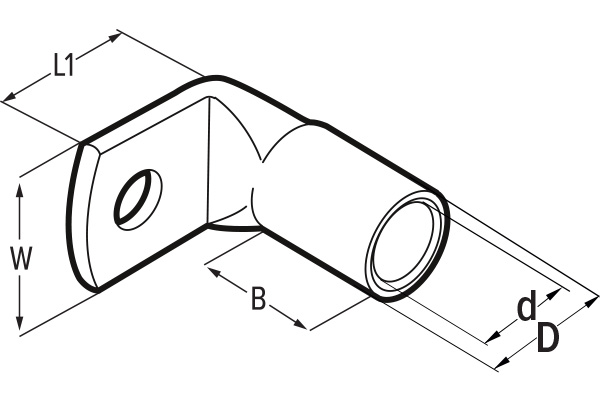 Cable lug 90° angled 95-12 - sas